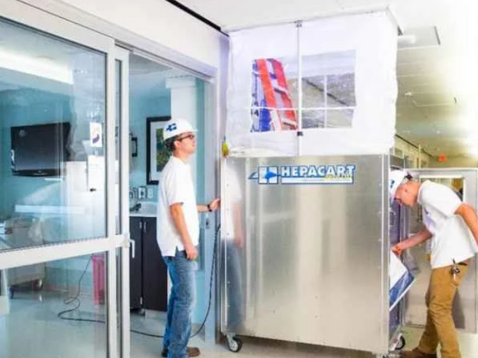 HEPACART 74" / 55" Classic Mobile Containment Unit with Built-in Air S ...